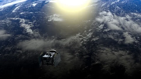 The satellite scan and monitor the Earth... | Stock Video | Pond5