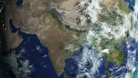 Satellite view of earth with Zoom in on ... | Stock Video | Pond5
