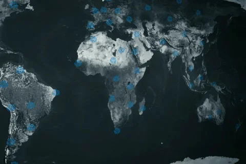 Saturated colors world map - perspective... | Stock Video | Pond5