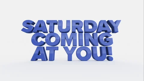 SATURDAY COMING AT YOU! 3D Text Falling ... | Stock Video | Pond5