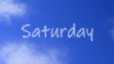 Saturday Text or Word with Cloud Effect ... | Stock Video | Pond5