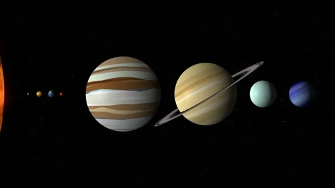 Saturn Zoom In From Solar System | Stock Video | Pond5