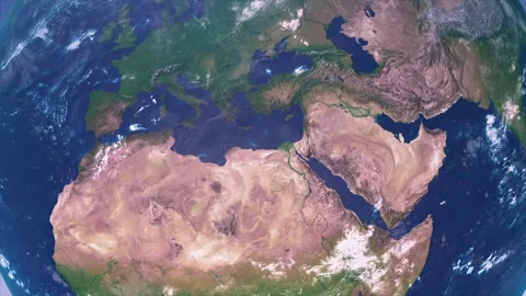 Saudi Arabia Earth Realistic Map in Brig... | Stock Video | Pond5