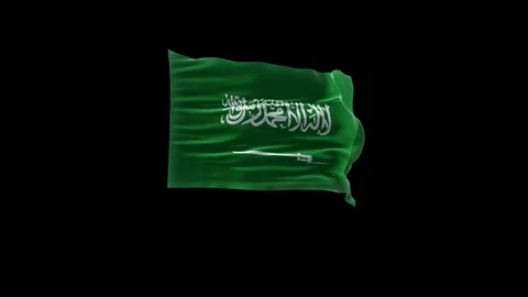 Saudi Arabia Flag 4K With Alpha 3D Rend... | Stock Video | Pond5