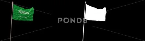 Saudi Arabia Flag 4K With Alpha 3D Rendering: Graphic #116449909