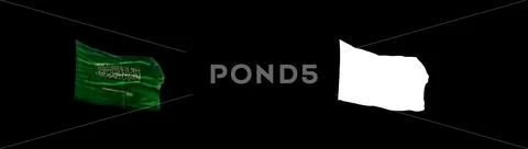 Saudi Arabia Flag 4K With Alpha 3D Rendering: Royalty Free #116450106