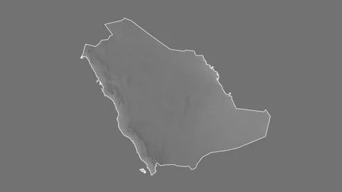 Saudi Arabia map - cartoon. Regions. Gra... | Stock Video | Pond5