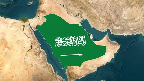 Saudi Arabia Map with flag animation, Ma... | Stock Video | Pond5