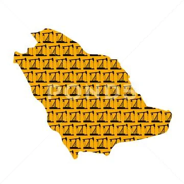 Saudi Arabia map isolated. oil pump texture Illustration #69945868