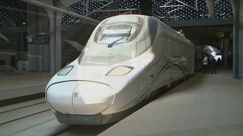 Saudi Arabia opens high-speed train link... | Stock Video | Pond5