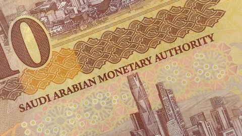 Saudi Arabia riyal notes rotating. Saudi... | Stock Video | Pond5