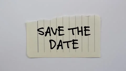 Save the date message writing on ripped ... | Stock Video | Pond5