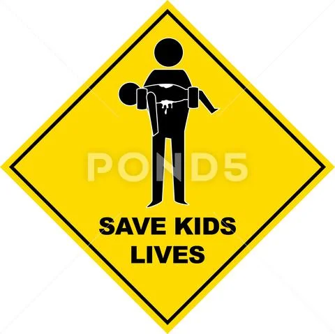 Save Kids Lives Sign - Vector Illustration ~ Clip Art #76112131