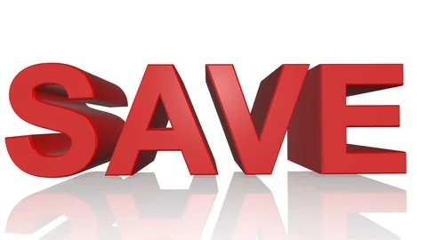 Save red 3D text title on white backgrou... | Stock Video | Pond5