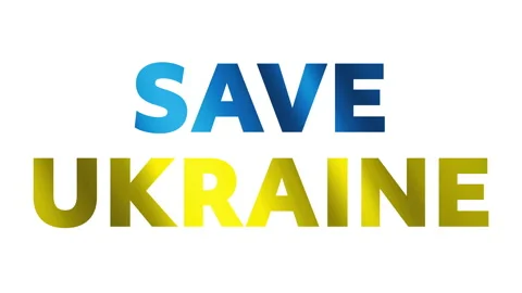 Save Ukraine text on a white background ... | Stock Video | Pond5