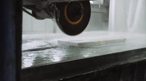 Saw machine makes a cross-section on the... | Stock Video | Pond5