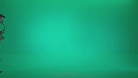 Saxophone Virtuoso Performer - 4K Green ... | Stock Video | Pond5