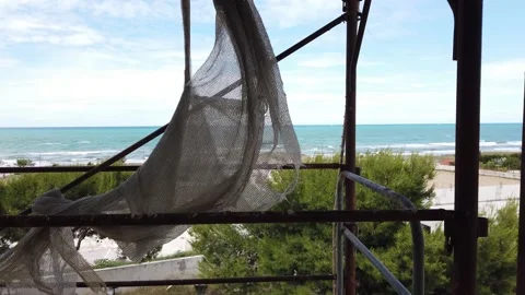 scaffolding background by the sea scaffo... | Stock Video | Pond5