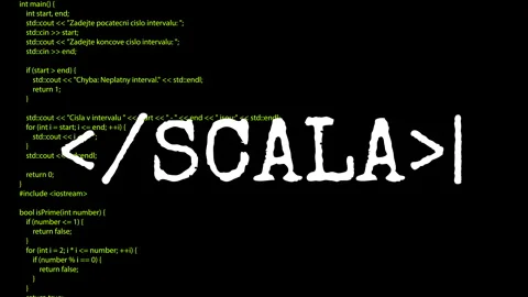 scala text and code running down a compu... | Stock Video | Pond5