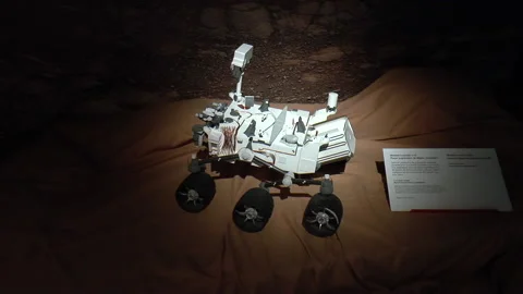 Scale Model of Mars Curiosity Rover on D... | Stock Video | Pond5