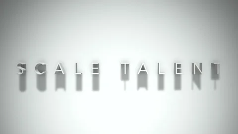 scale talent 3D title animation white te... | Stock Video | Pond5