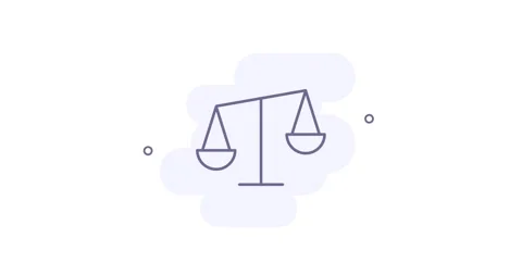 scales of justice 2d animated outline ic... | Stock Video | Pond5