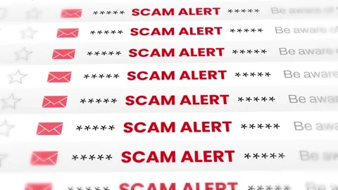 Scam alert email list scrolling 4k anima... | Stock Video | Pond5