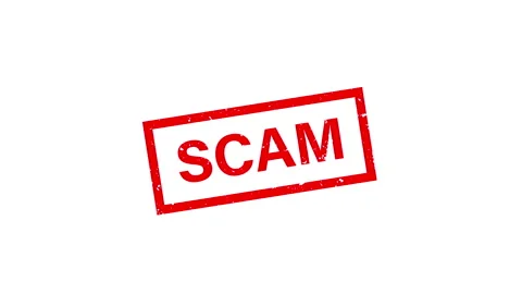 SCAM red Rubber Stamp, Red stamp with te... | Stock Video | Pond5