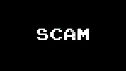 Scam text animation with a glitch effect... | Stock Video | Pond5