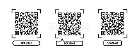 Scan me QR code design. QR code for payment, text transfer with scan me ...