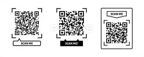 Scan me QR code design. QR code for payment, text transfer with scan me ...