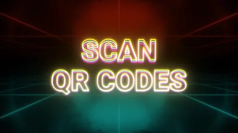 Scan QR codes animation retro background | Stock Video | Pond5