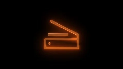 Scan stroke icon glowing neon animation | Stock Video | Pond5