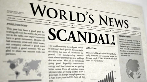 Scandal Newspaper Headline and Graphs | Stock Video | Pond5
