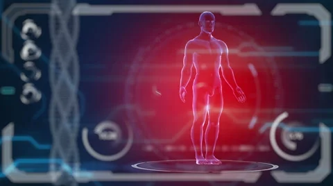 Scanner human body. Futuristic medical h... | Stock Video | Pond5