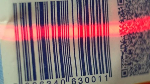 Scanning Barcode with Red Laser Barcode ... | Stock Video | Pond5