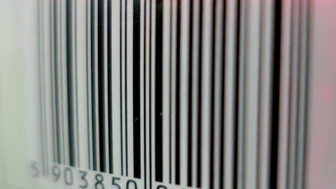 Scanning Barcode With Red Laser Scanner | Stock Video | Pond5