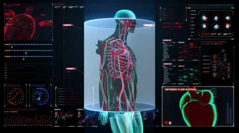 Scanning blood vessel in male body in di... | Stock Video | Pond5