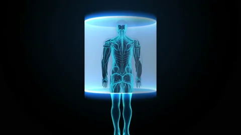 Scanning Human muscle system, Blue X-ra... | Stock Video | Pond5