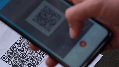 Scanning a QR code And Contactless Payme... | Stock Video | Pond5