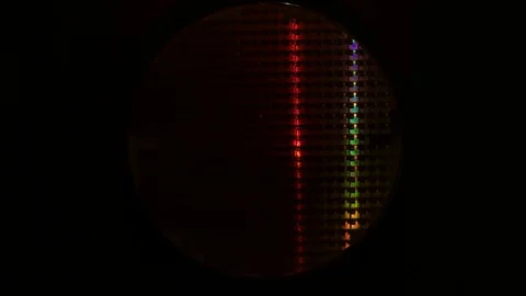 Scanning red light ray across a silicon ... | Stock Video | Pond5