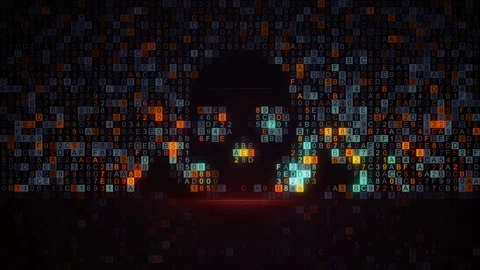 Scanning skull shape of hex code on scre... | Stock Video | Pond5