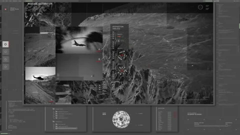 Scanning the terrain on the screen and a... | Stock Video | Pond5