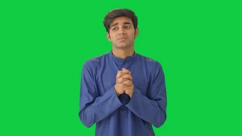 Scared Indian man praying to God Green s... | Stock Video | Pond5