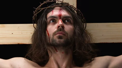 Scared Jesus Christ with bleeding face l... | Stock Video | Pond5