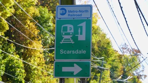 scarsdale metro north sign | Stock Video | Pond5