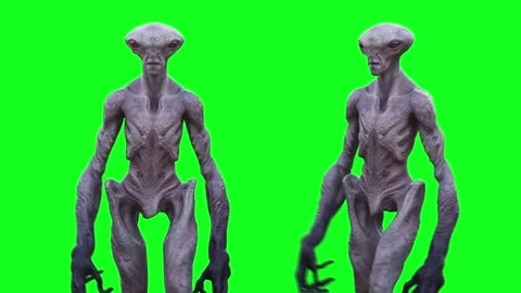 Scary Alien green screen animation. | Stock Video | Pond5