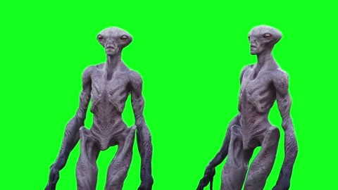 Scary Alien green screen animation. | Stock Video | Pond5