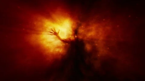 Scary demonic ghost in darkness. 2D anim... | Stock Video | Pond5