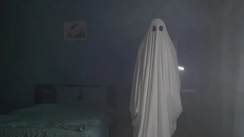 Scary ghost on a dark room in the fog. A... | Stock Video | Pond5